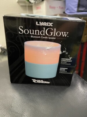 Lyrix SoundGlow Bluetooth Candle Speaker Blue/White New!!!! | eBay