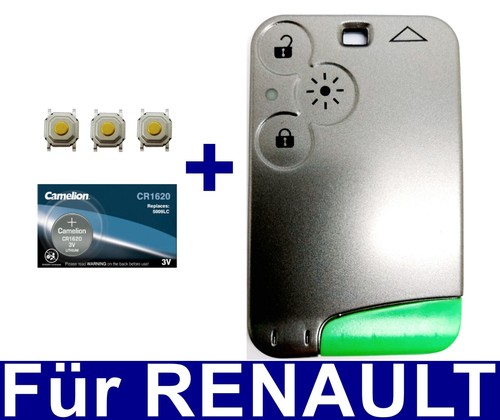 3-button Key Card Housing Set for Renault Laguna II Espace IV Vel Satis ...