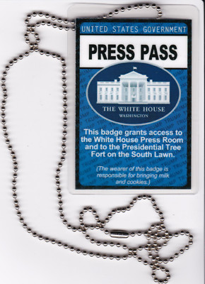 Identification Badge US Government President TRUMP White House PRESS ...