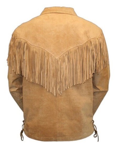 Old Western Wear Tan Buckskin Suede Fringe Shirt, Mountain Man ...