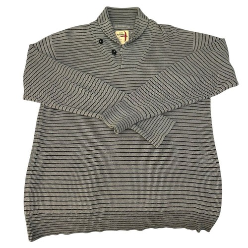 Relwen Striped Shawl Collar Cotton/Linen Sweater Men's XXL Gray | eBay