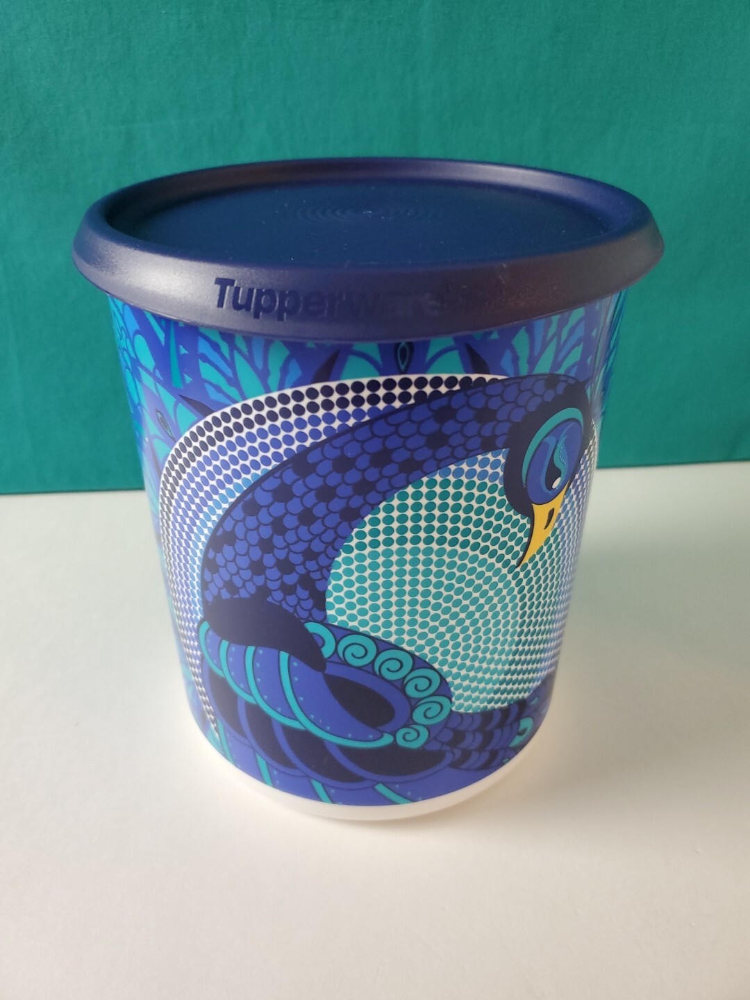 Tupperware One Touch “C” Canister 3.1L Beautiful Peacock Theme | eBay