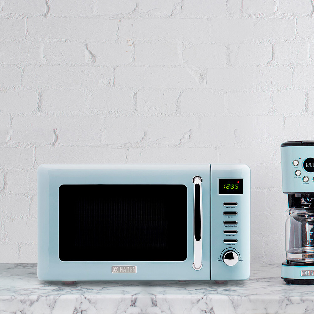 Haden 0.7 Cu Ft Compact Countertop Microwave, 700 Watts, Turquoise ...