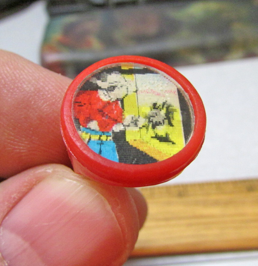 plastic 1960s dime store vending machine toy Flicker Ring, Cowboy at ...