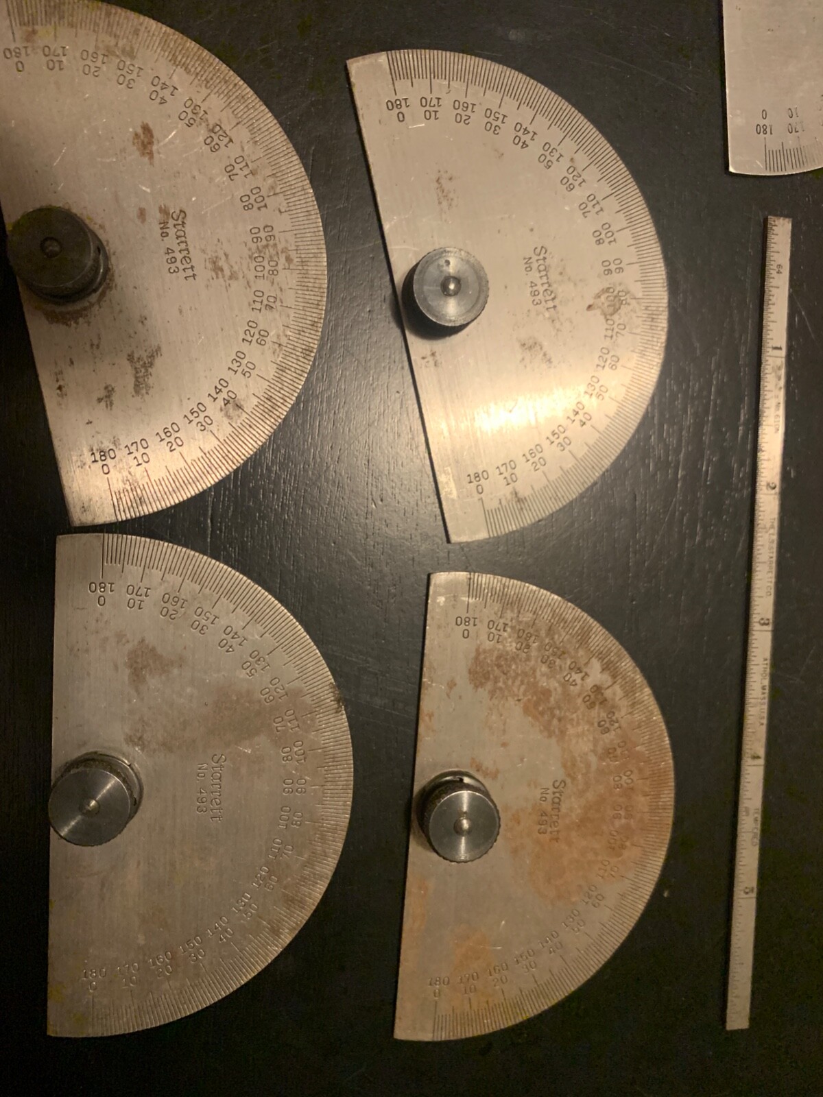 Starrett No. C493B Protractor/Depth Gage with a 6 Inch Long Ruler. USA ...