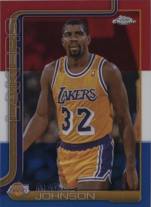 2025-26 Topps Chrome - Magic Johnson #244 Red White & Blue Refractor ...