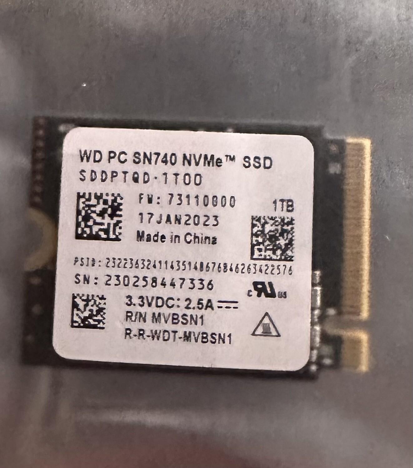 Western Digital PC SN740 1TB M.2 2230 NVMe Internal SSD (SDDPTQD-1T00 ...