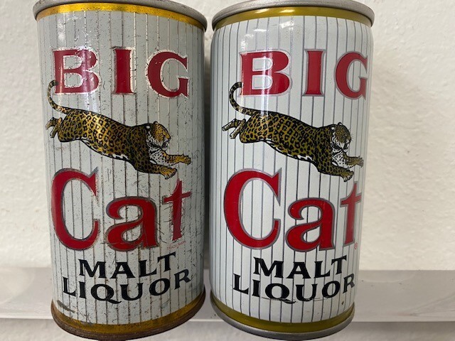 2- DIFF Big Cat Malt Liquor BEER CANS Pabst Brewing Co. | eBay