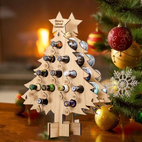 Christmas Countdown Wine Rack Wooden Xmas Advent Calendar Bottle Stand ...