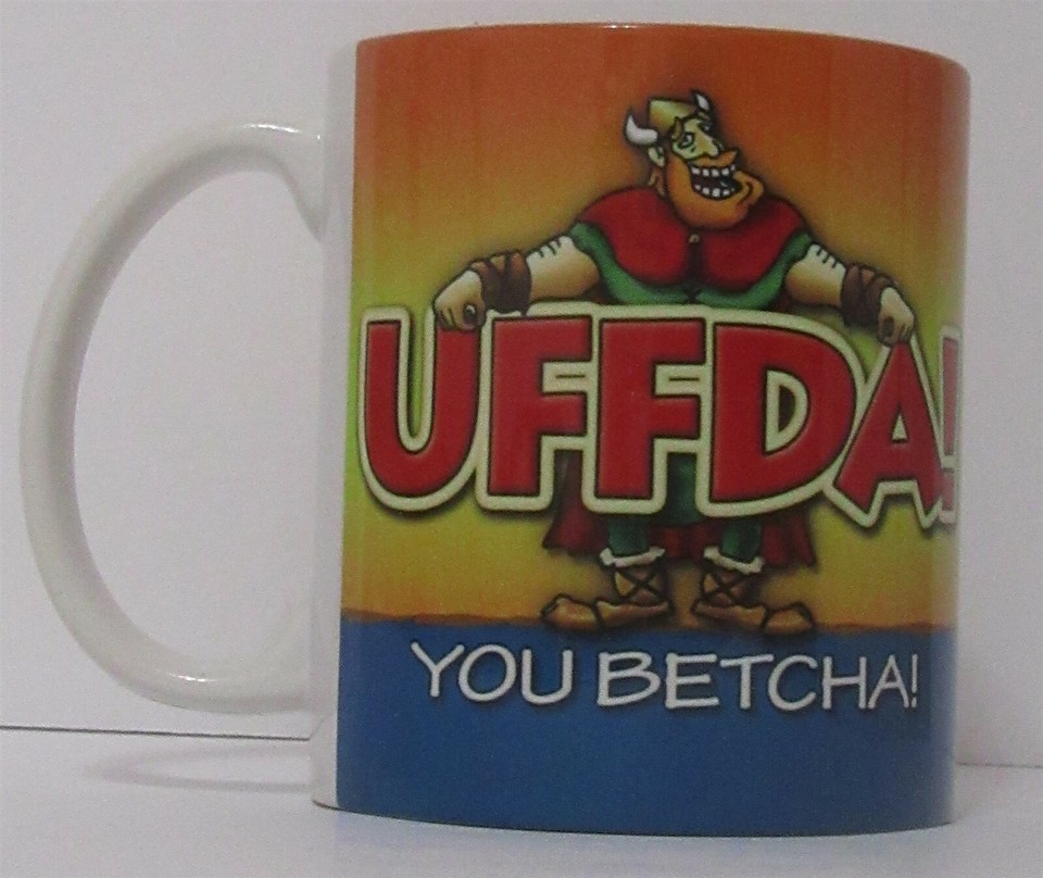 NEW PORCELAIN NORWEGIAN VIKING UFF DA YOU BETCHA CUP MUG NORWAY ...