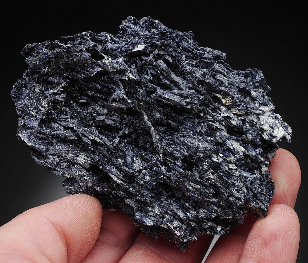 Glaucophane Crystals Hand Polished Natural Art Stone Glaucophane
