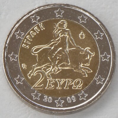 2 E.uro Coin Greece 2009 Goddess Europa on Bull Uncirculated | eBay
