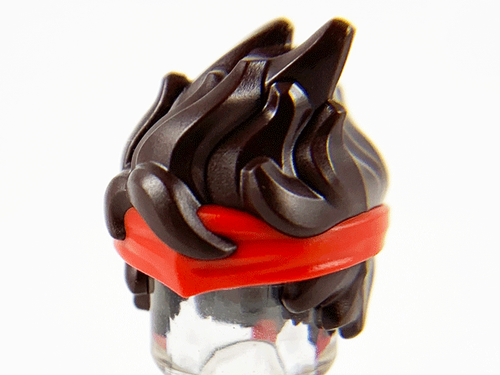 Lego SPIKED Hair with Headband Spikey Kai Ninja Dark Brown Red Ninjago ...