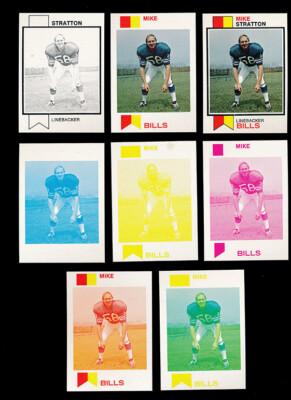 1973 Topps Football #388 Mike Stratton 8 Card Progressive Proof 73TFB56 ...