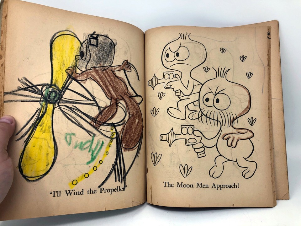 Vintage 1965 Rocky The Flying Squirrel Coloring Book Moose Moon Aliens ...