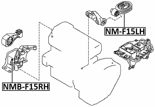 Right Engine Mount Bushing (Hydro) Febest NMB-F15RH Oem 11210-1KA1A | eBay