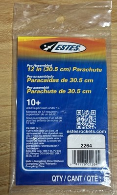 Estes 12 In Parachute Model Rocket Accessories | eBay