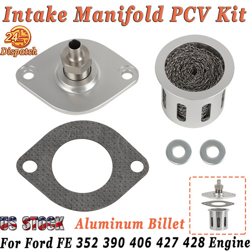 For Ford FE 352 Intake Manifold PCV Kit 390 406 427 428 Engine Aluminum ...