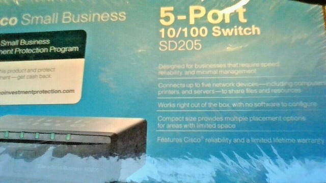 Cisco Small Business Unmanaged (SD205) 5-Ports External Switch for sale ...