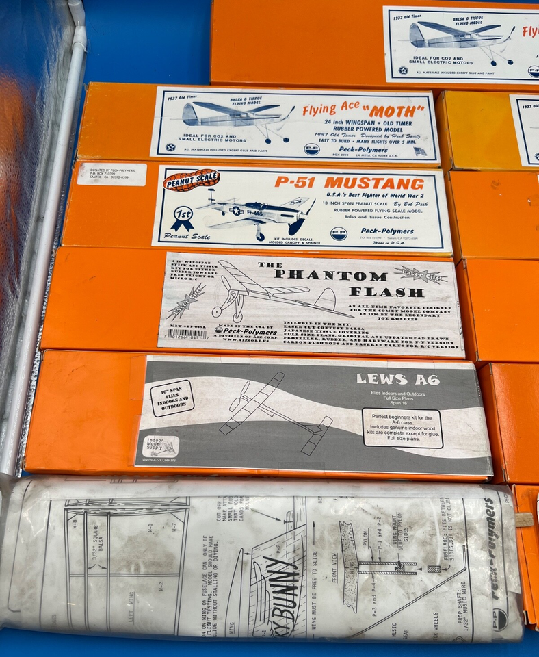 Peck Polymers Airplane Kit Balsa Moth P-51 Mustang Flash Lews A6 J3 1 ...