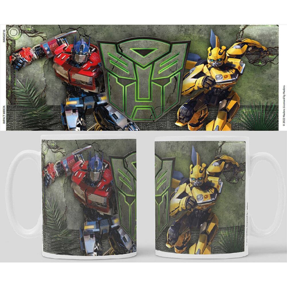 2x Transformers Themed Cartoon Print White Gift Coffee Mug Drinking Cup ...