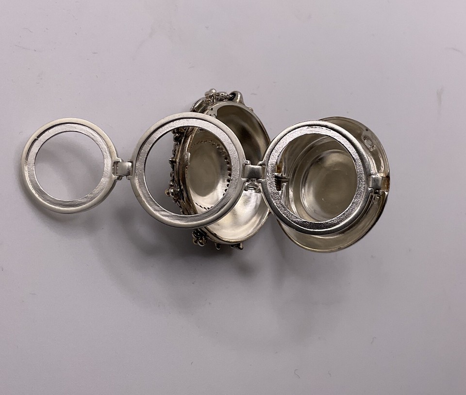 RARE Barbara Bixby Sterling Silver 18K White Topaz Photo Locket ...