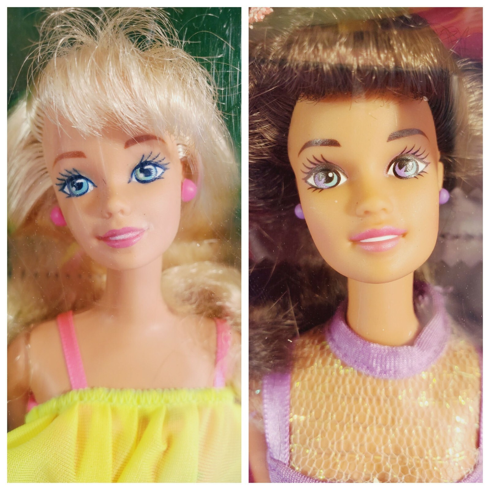 Lot Two (2) NEW Barbie Dolls 1994 Ruffle Fun #12433 & 1996 Flower Fun ...