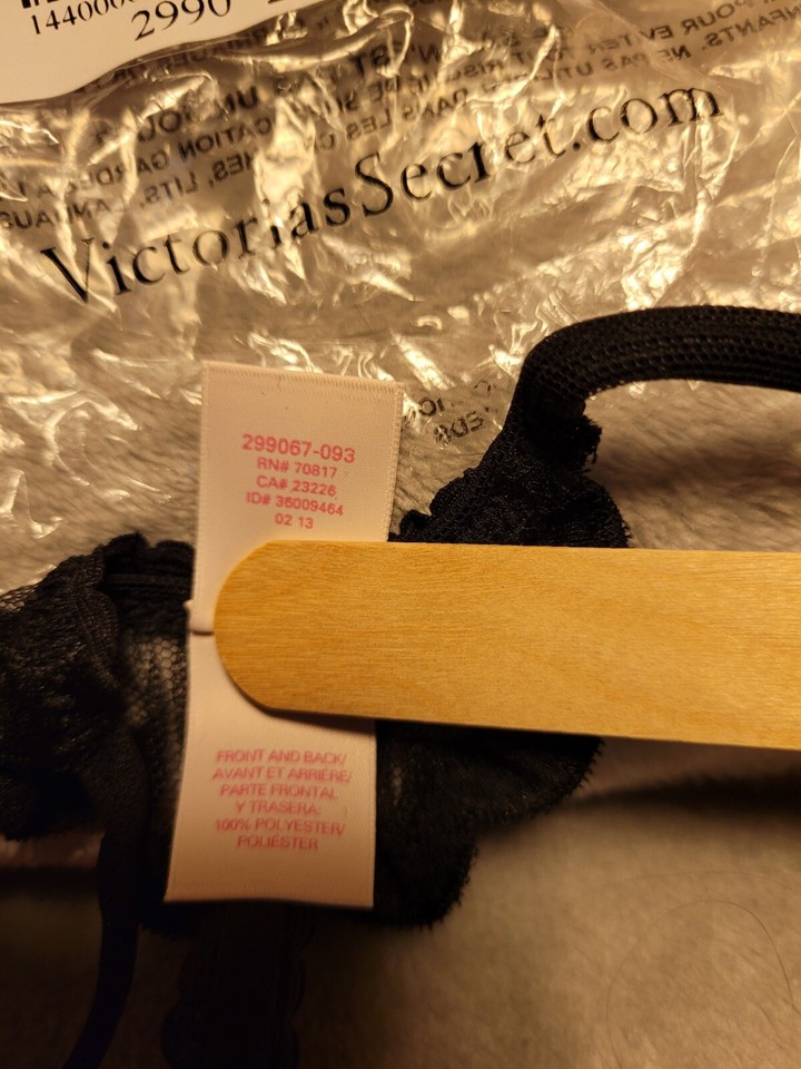 NWT Victoria's Secret Vtg V String M Panties Black Mesh Polka Dot Bows ...