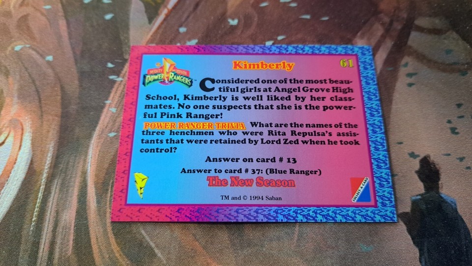 Mighty Morphin Power Rangers Trading Card Kimberly #61 1994 Pink Power ...