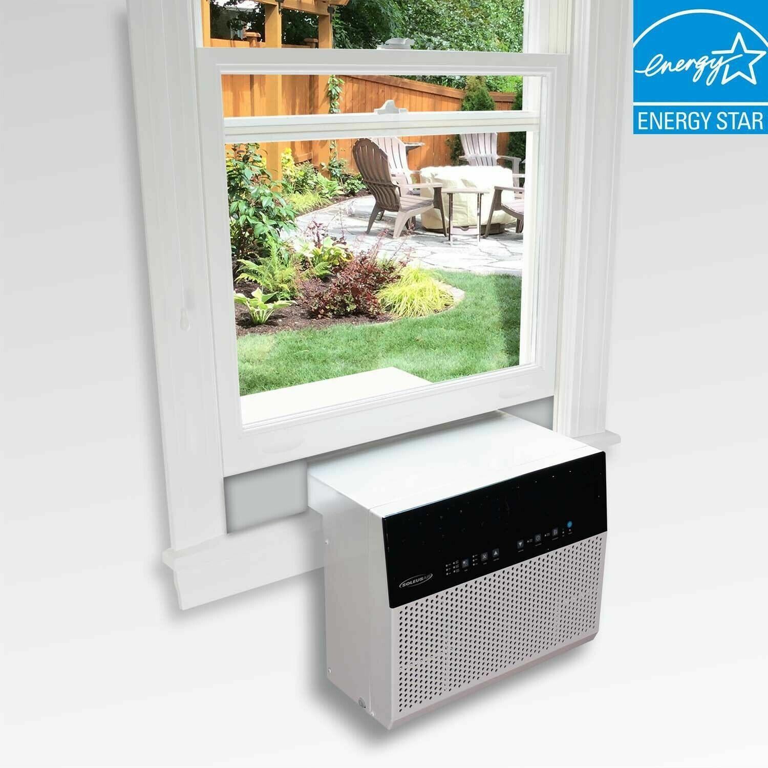Soleus Air 12000 BTU(ASHRAE) Saddle Window Air Conditioner with Wi-Fi ...