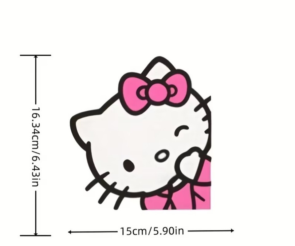 HELLO KITTY DECAL STICKER TRUCK VEHICLE WINDOW WALL CAR 6x6in Free ...