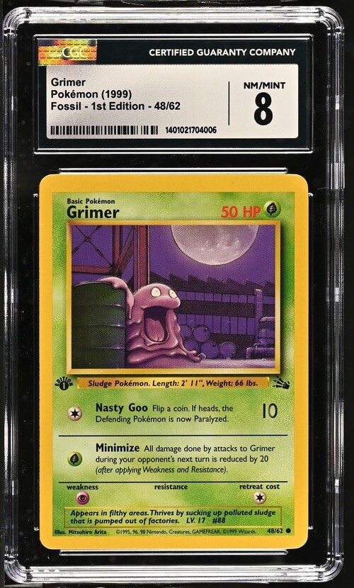 Grimer Fossil 1999 Base Pokemon TCG 1st Edition 48/62 CGC | eBay