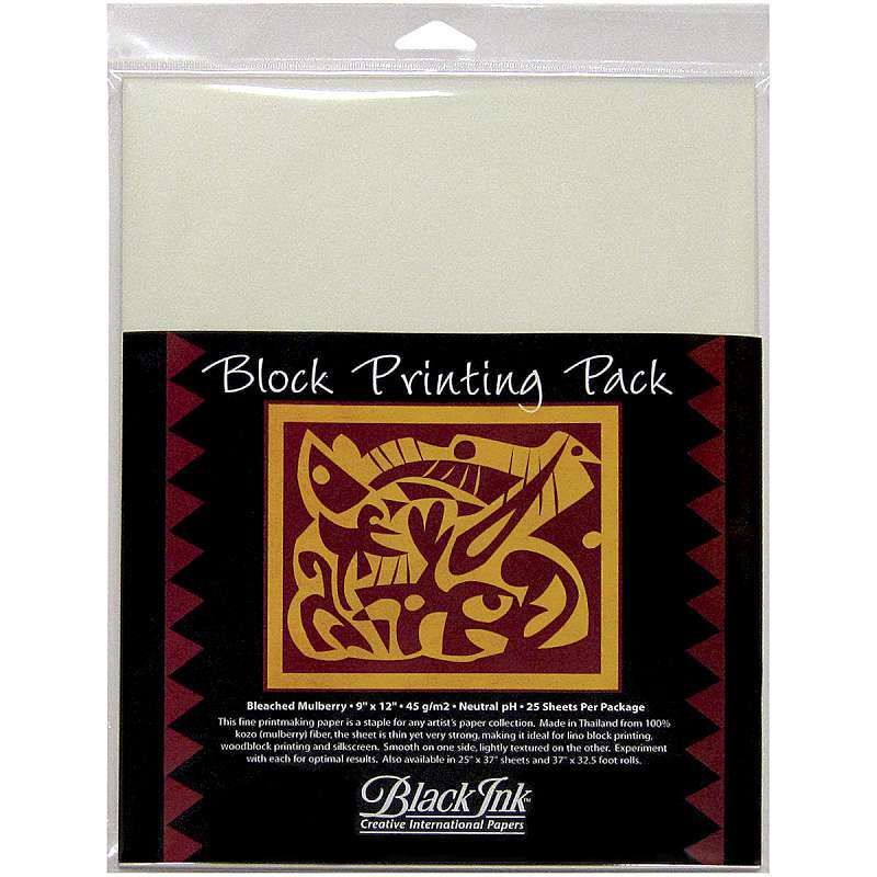 Block Printing Paper Pack By Black Ink Papers White 9"X12" 25/Pkg | eBay