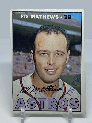 -GR- 1967 Topps Ed Mathews *Free Shipping* #166 Houston Astros | eBay