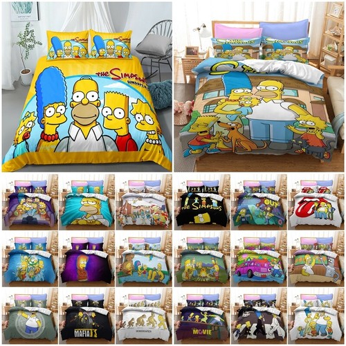 The Simpsons Quilt Duvet Cover Pillowcases Doona Bedding Set Single ...