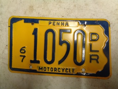1967 Pennsylvania Motorcycle Dealer License Plate Nice Condition | eBay