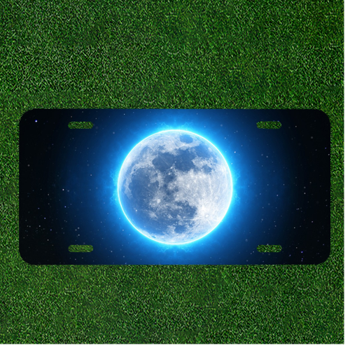 Custom Personalized License Plate Auto Tag With Glowing Planet Design ...