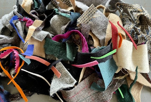 FELTED WOOL FABRIC SM SNIPPETS SCRAP PIECES ~ APPLIQUE FIBER ART CRAFT+ ...