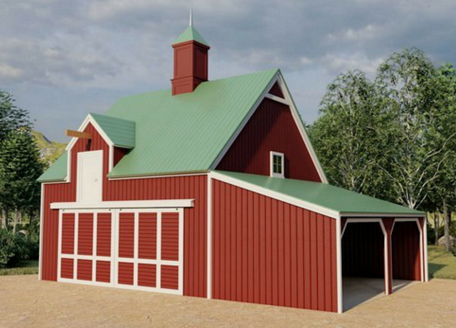 7 Different Car Barn Layouts With Lofts: Three Sets of Elm Barn Plans ...