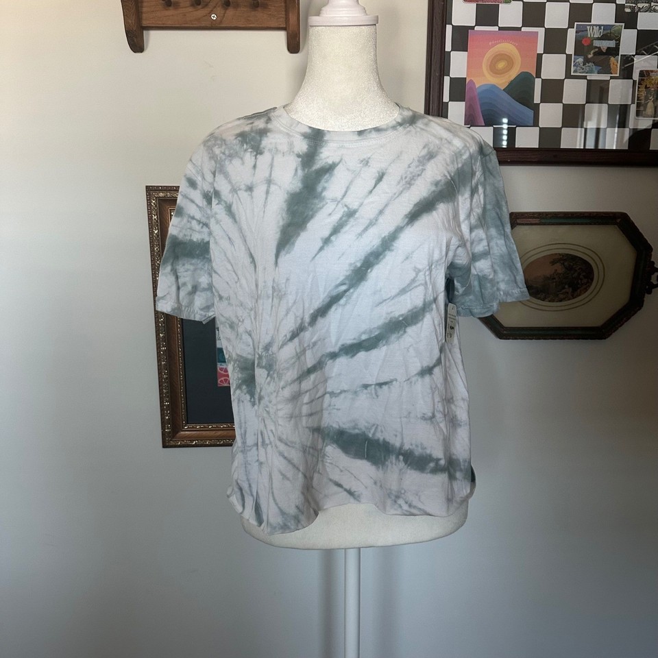 Dusty Blue and Grey Tie Dye Cropped "I Did It For Me" Tee - SIZE M | eBay
