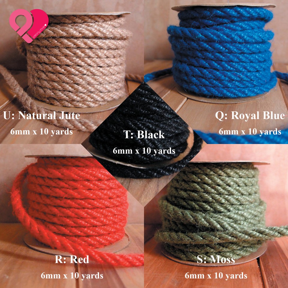 1.5-6mm Burlap Rope Twist Hemp Natural Linen Twine Jute Cord Craft ...