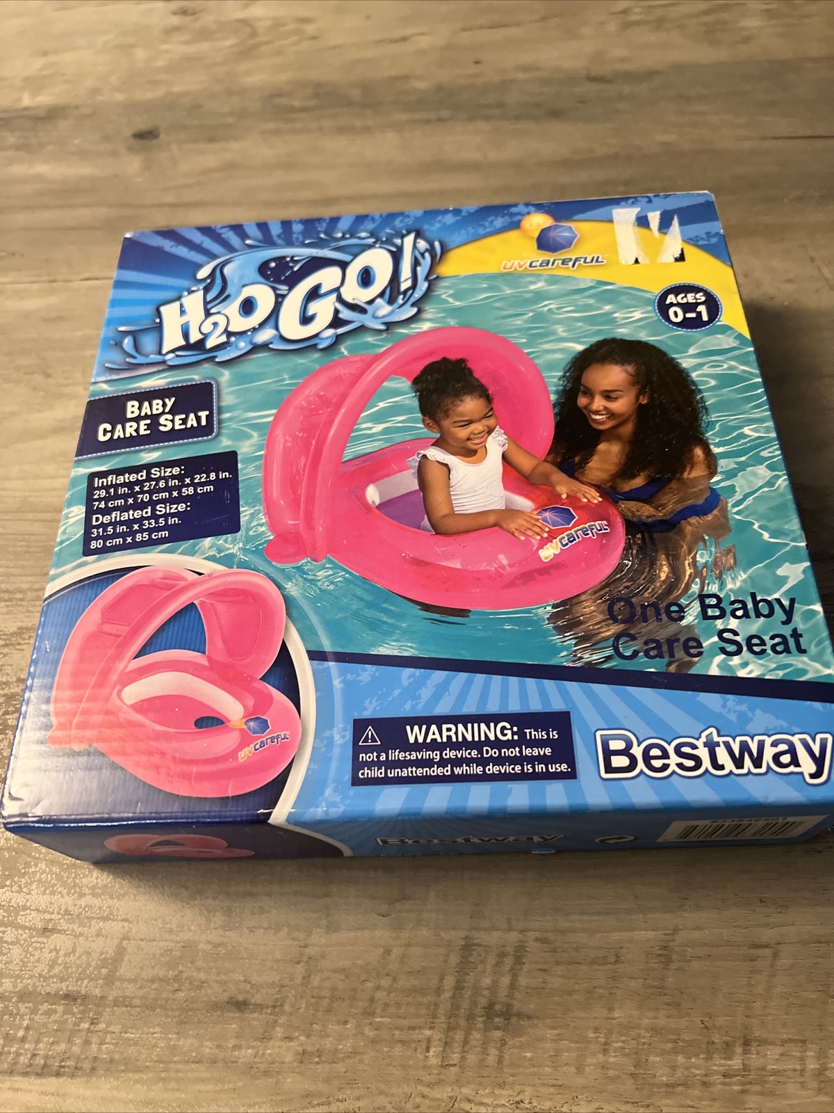 H2O Go! Baby Seat Pool Float Detachable Sun Shade Canopy Pink UV ...