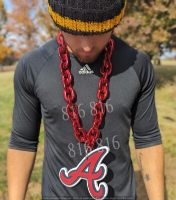 Atlanta Braves Fan Chain, Giant Red Necklace Licensed MLB 705988819919 ...