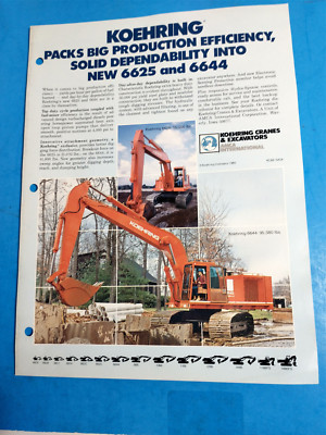 KOEHRING 6625 6644 EXCAVATOR BROCHURE ORIGINAL | eBay