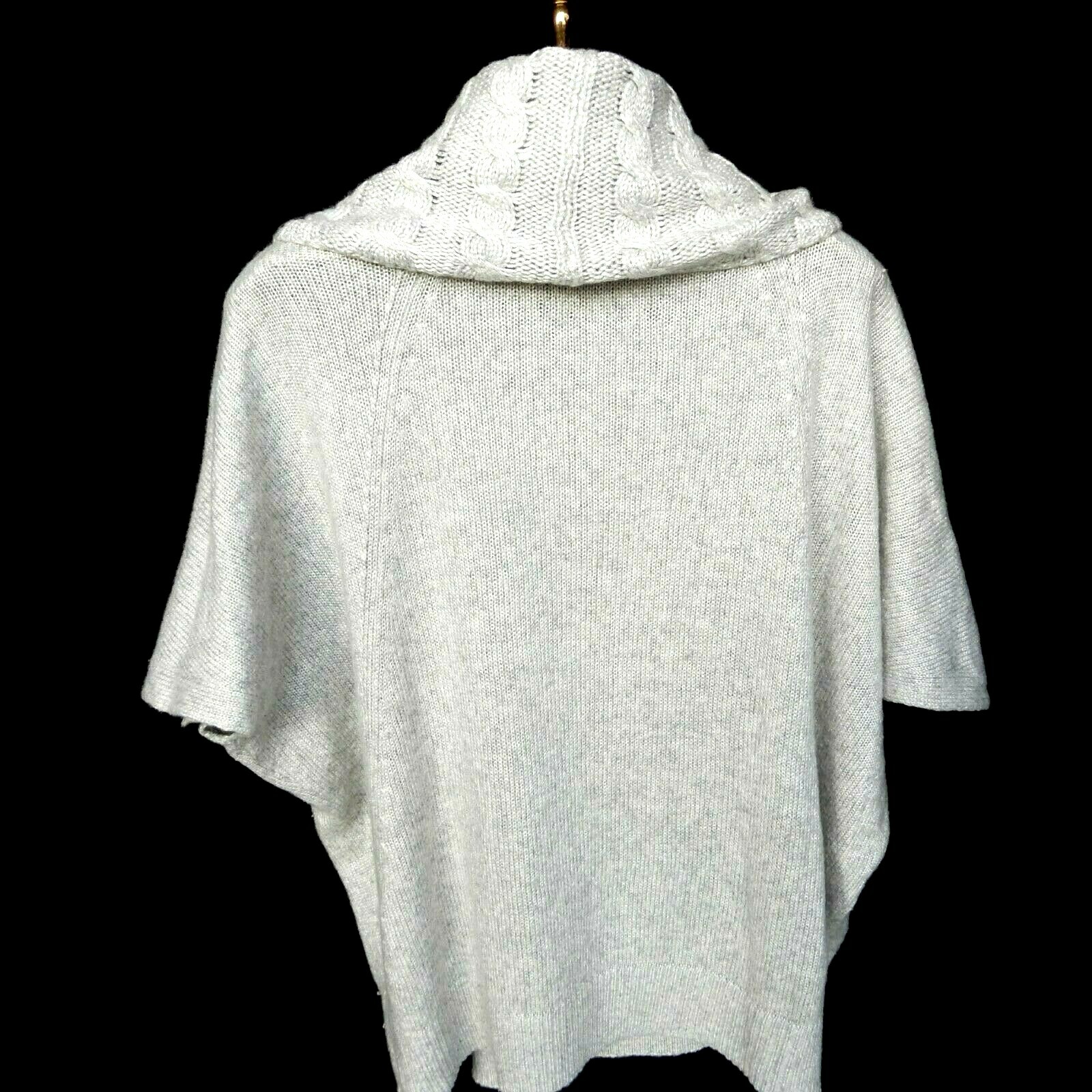 White House Black Market Silver Cowl Neck Short Sleeve Sweater Medium ...