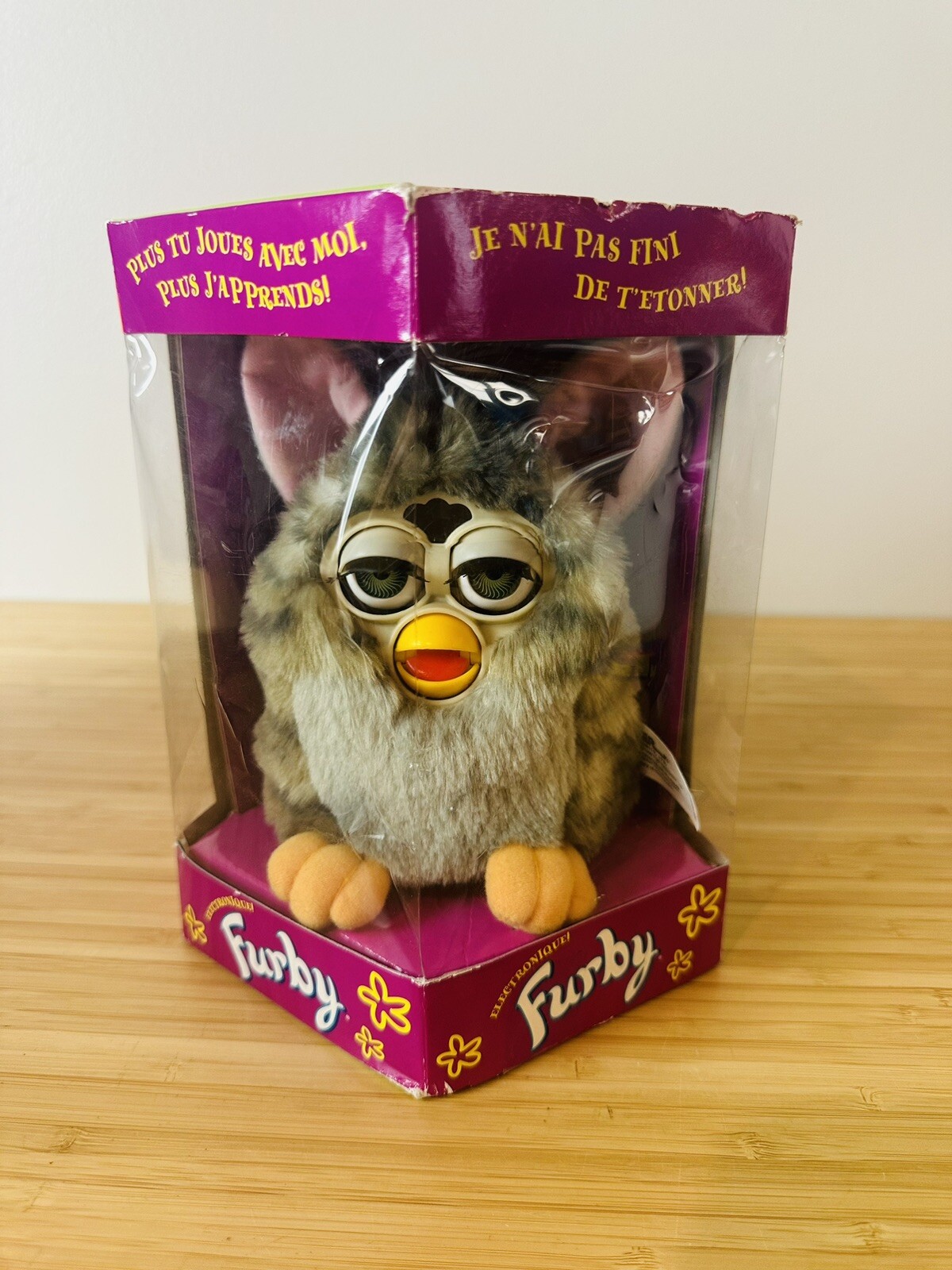 Vintage 1998 Furby Gen 1 Grey Striped Wolf Green Eyes FACTORY SEALED ...