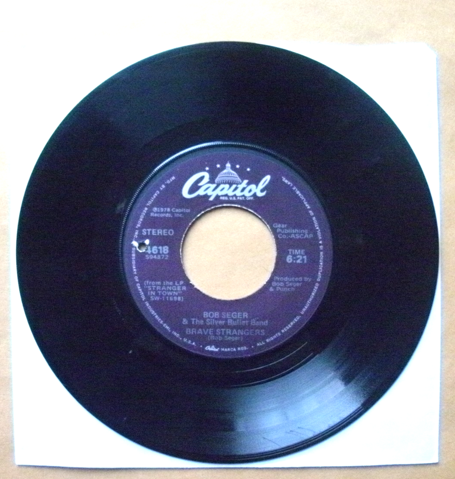 BOB SEGER-HOLLYWOOD NIGHTS / BRAVE STRANGERS-CAPITOL 4618-STEREO ...