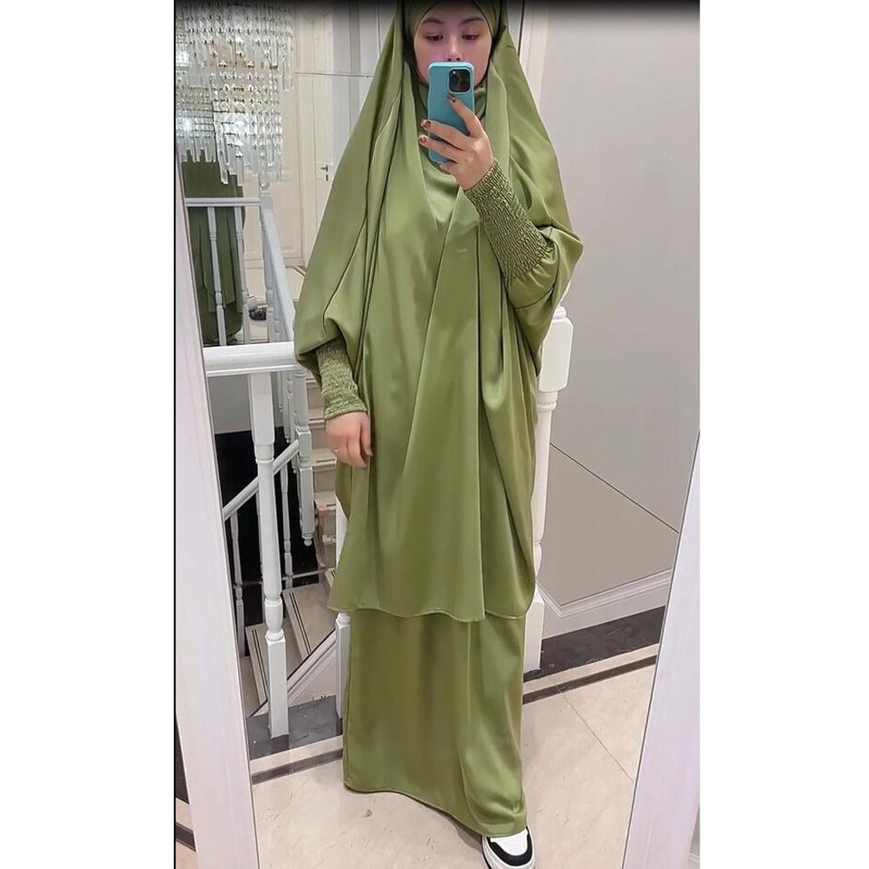 Khimar Hijab Overhead Burqa Caftan Abaya Muslim Women Prayer Set ...