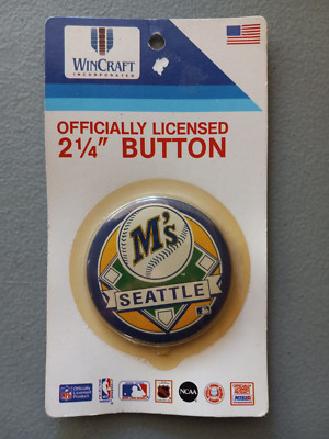 Seattle Mariners Vtg Pinback MLB Button Badge 80's Pin Wincraft MADE IN ...