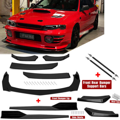 For Subaru GC8 Front Rear Bumper Lip Spoiler Splitter Body Kit Side ...